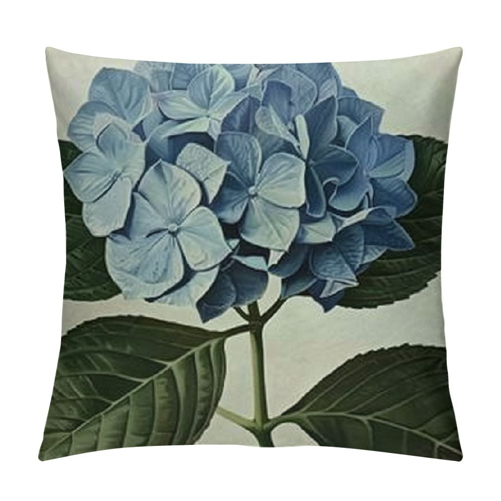PRATYUS Blue Green Hydrangea Pillow Covers, Outdoor Spring Summer ...