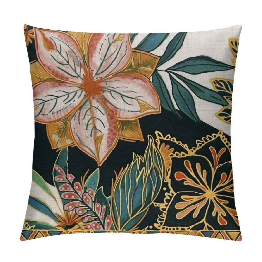 PRATYUS Boho Floral Pillow Covers, Flower Spring Throw Pillows Rustic ...