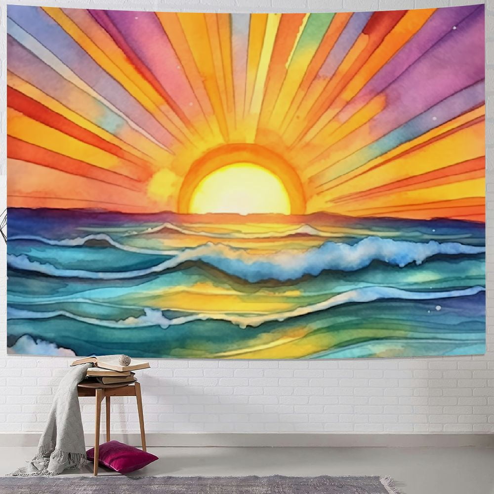 PRATYUS Boho Rainbow Sun Tapestry Wall Hanging - for Bedroom Aesthetic ...