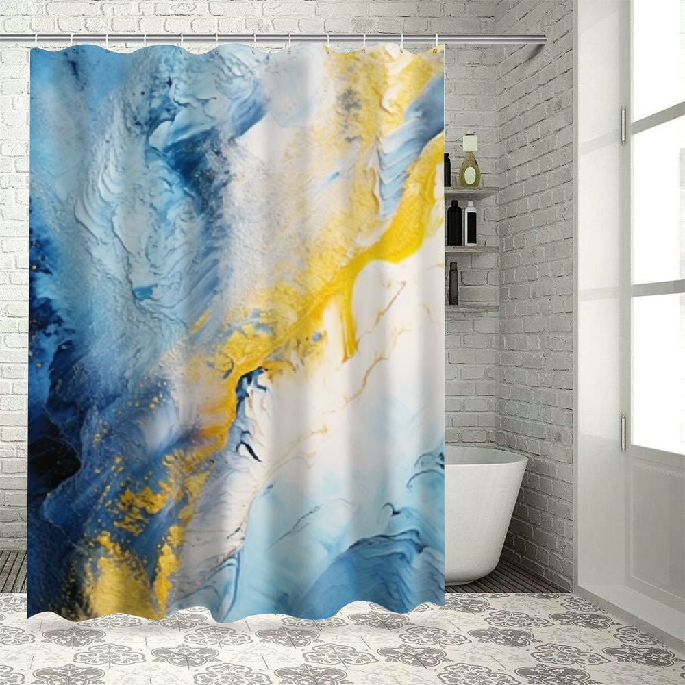 PRATYUS Brush Strokes Shower Curtain Waterproof Kids Bathroom Decor ...
