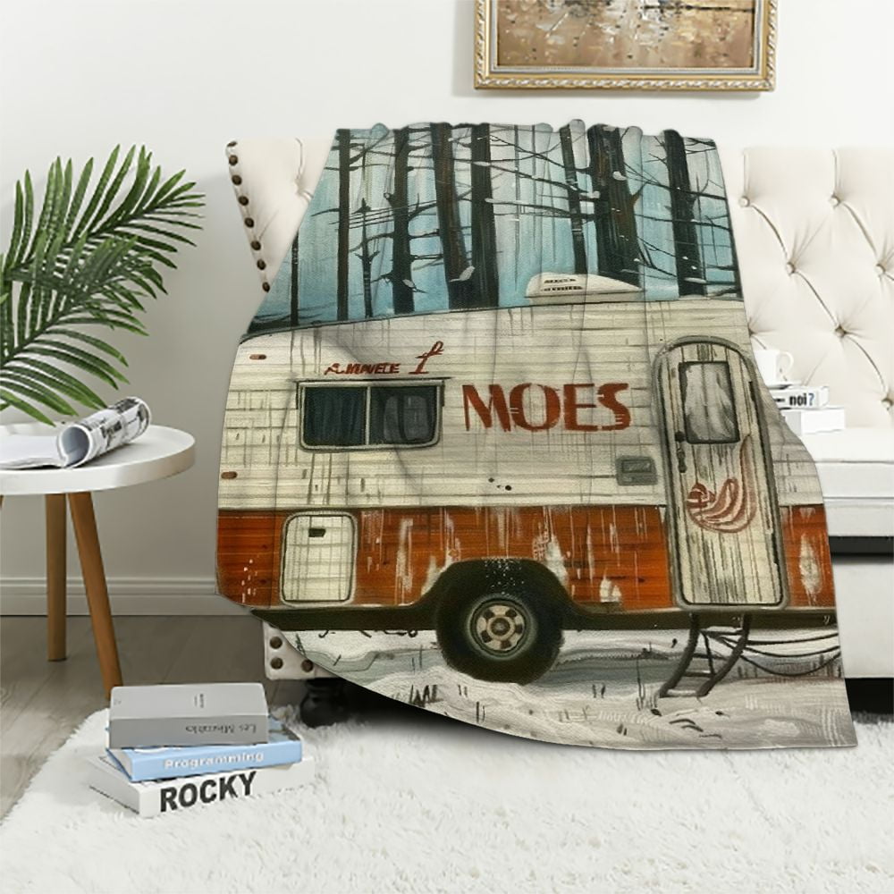 PRATYUS Camper All Season,Bed Blanket Happy Camping Theme Throw Blanket ...