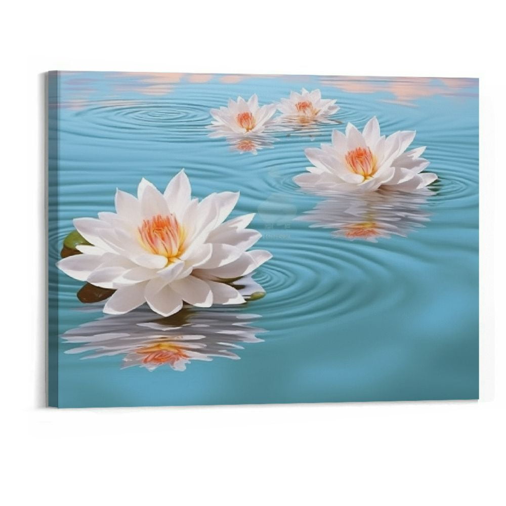 PRATYUS Canvas Wall Art White Lotus Wall Art Landscape Posters Prints ... PRATYUS Canvas Wall Art White Lotus Wall Art Landscape Posters Prints ...