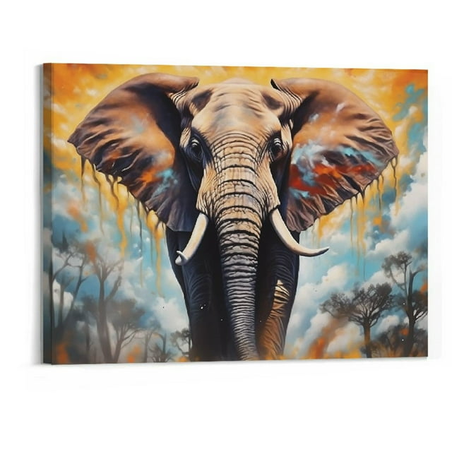 PRATYUS Canvas Wall Art for Living Room Bedroom Elephant Picture ... PRATYUS Canvas Wall Art for Living Room Bedroom Elephant Picture ...