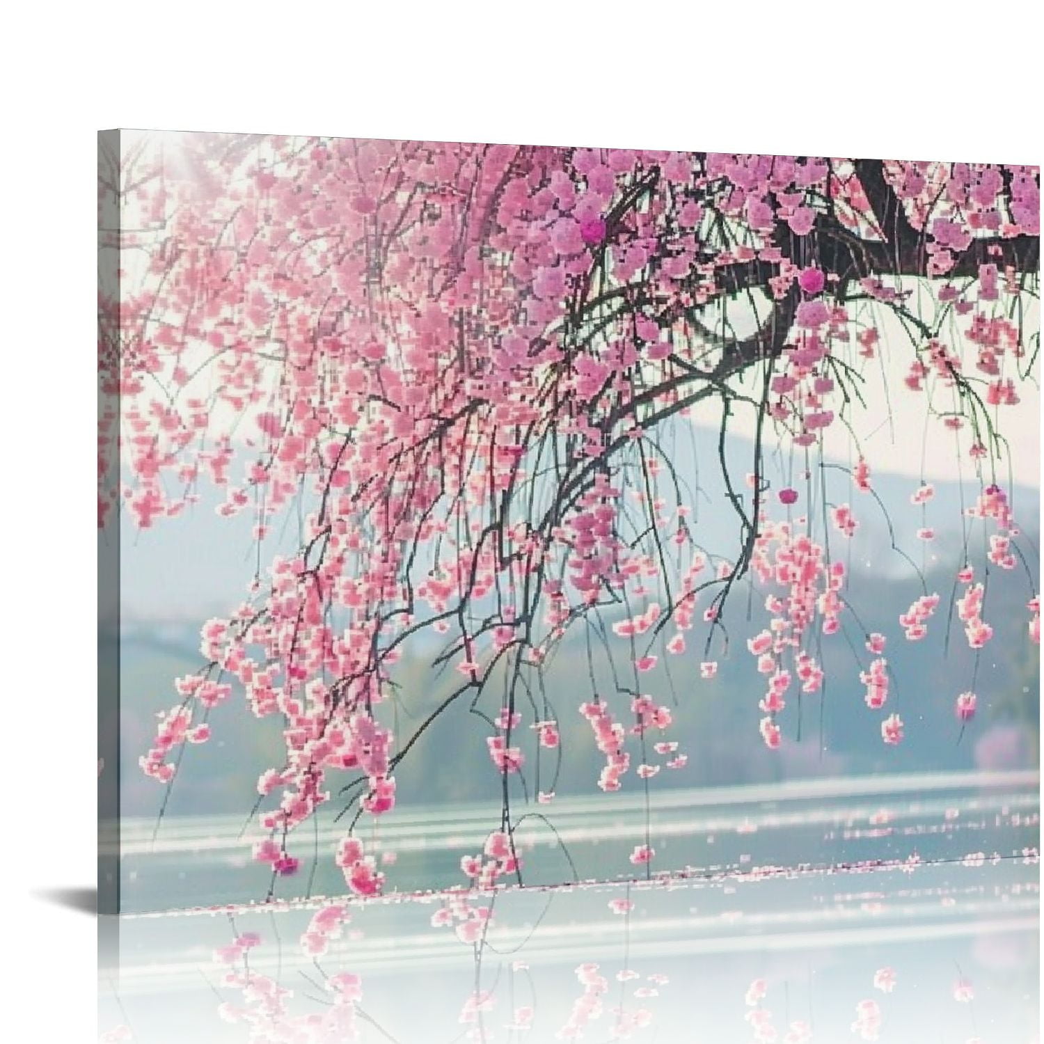 PRATYUS Cherry Blossom Festival Art Japanese Pink Cherry Blossom Poster ...
