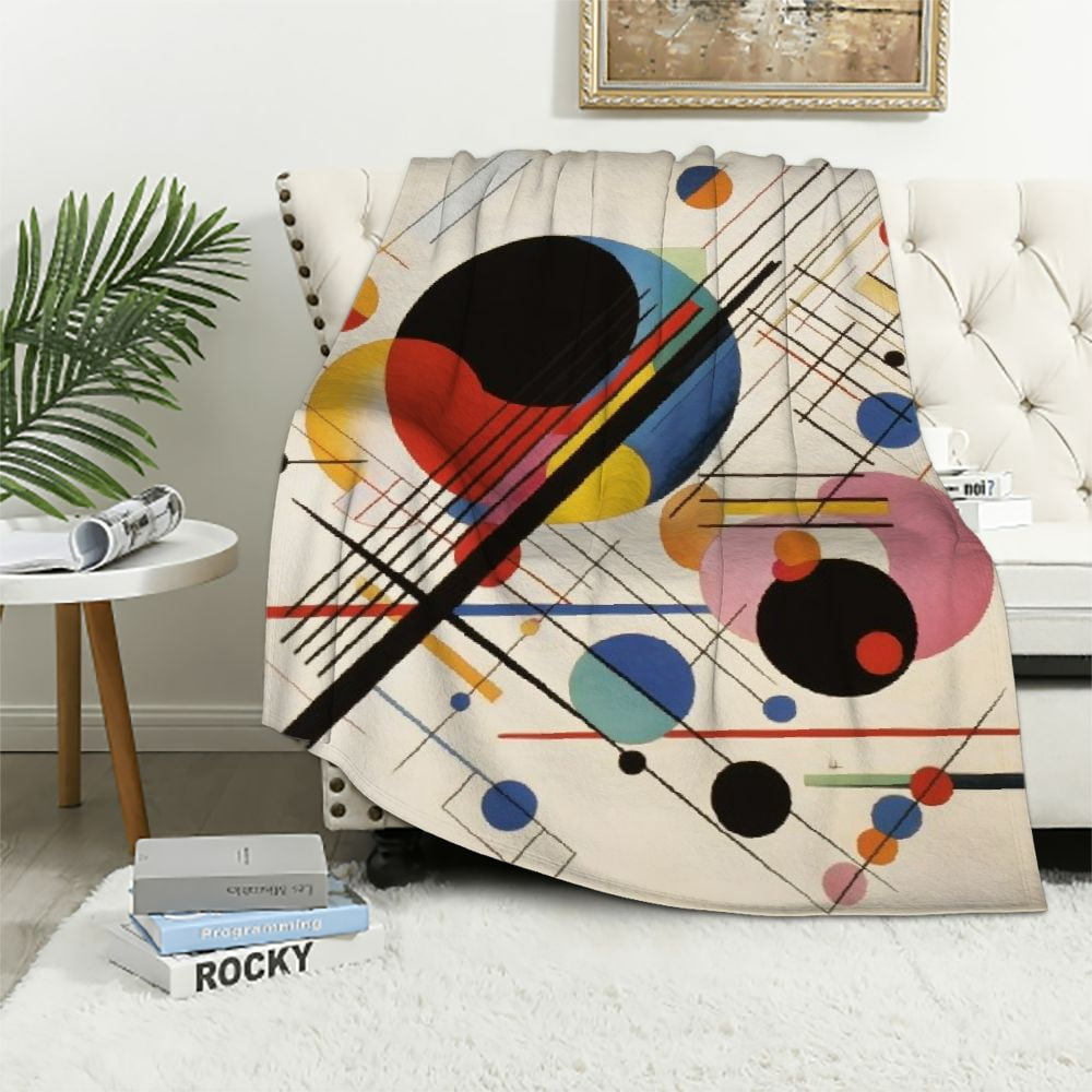 PRATYUS Circles Lines Shapes Cozy Throw Blanket for Bedroom Living ...