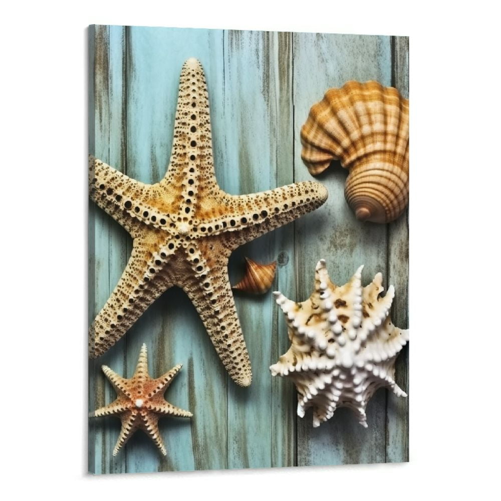PRATYUS Coastal Wall Decor Beach Seashell Wall Art for Bathroom Ocean ...