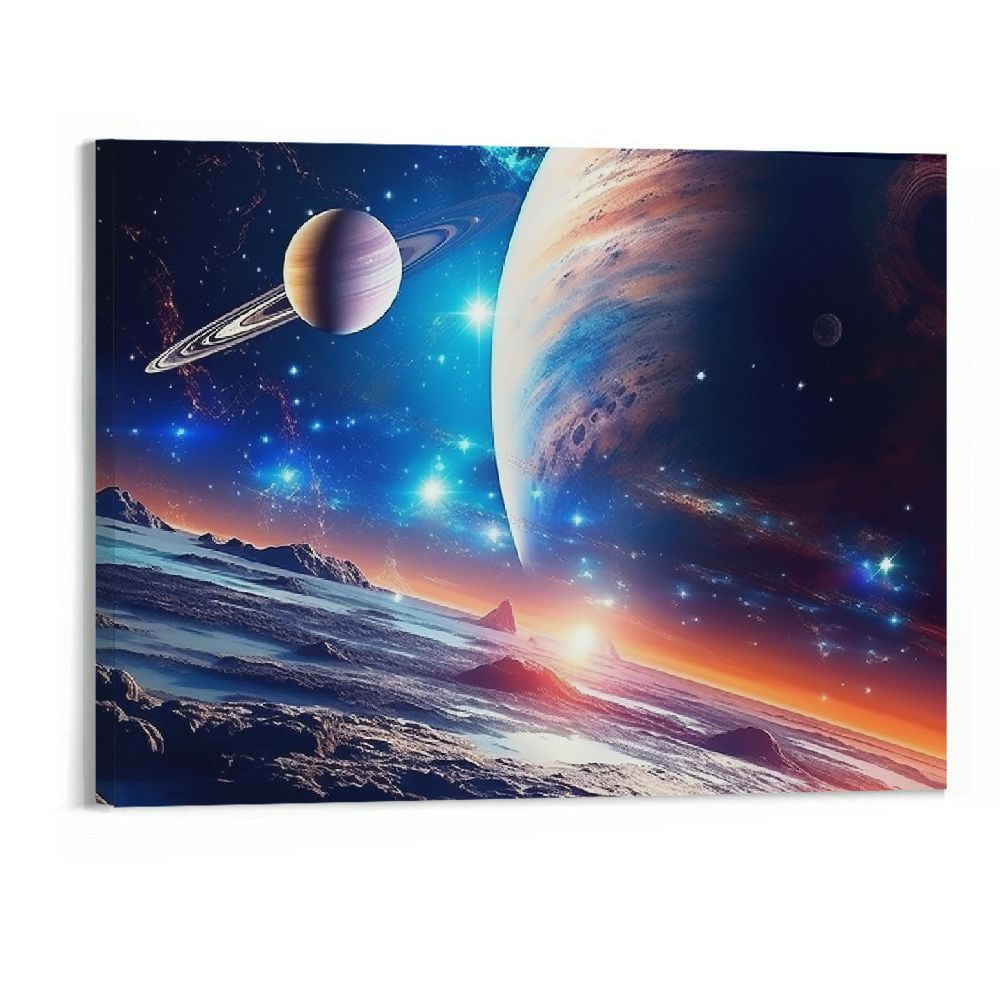 PRATYUS Colors in the Universe Canvas Wall Art Picture 20x16in for ...