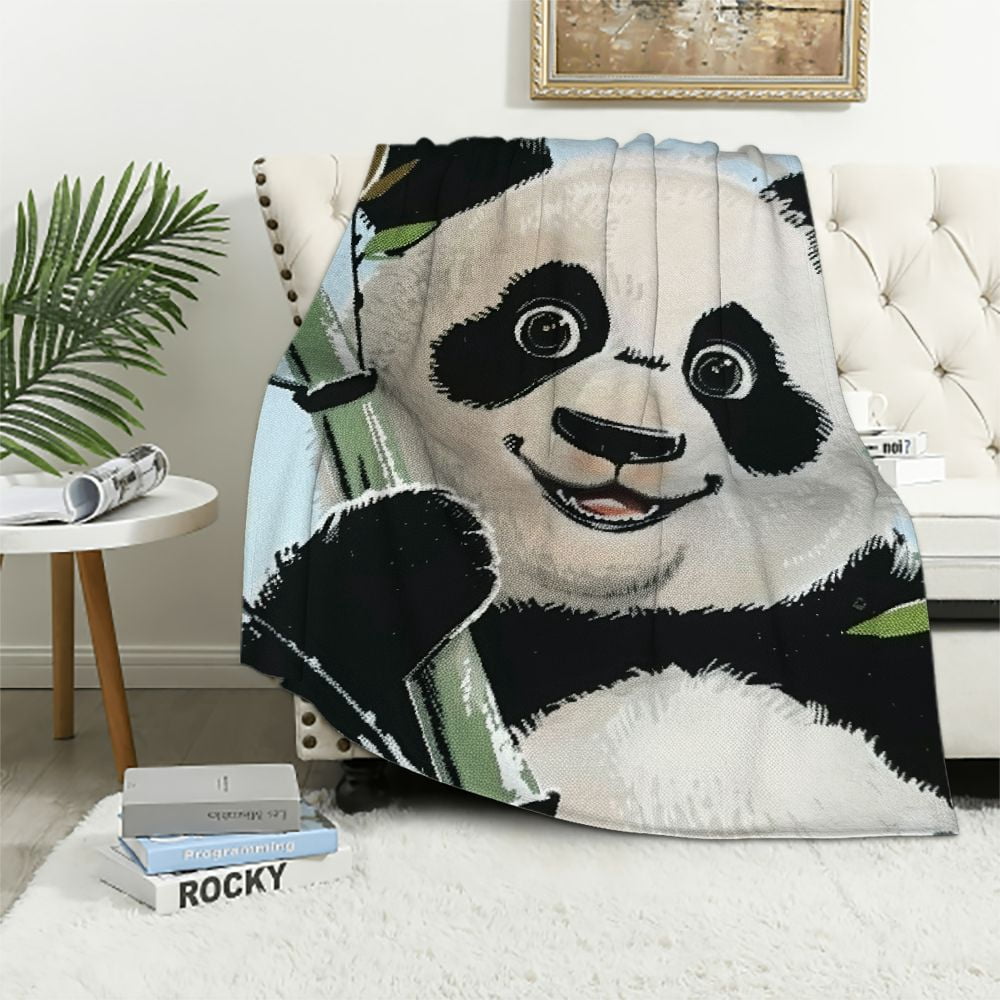 PRATYUS Cute Panda Throw Blanket Cartoon Panda Blanket for Kids Boys ...