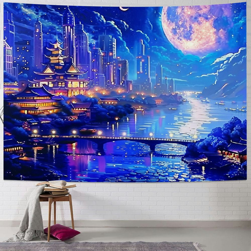 PRATYUS Fantasy Landscape Tapestry for Bedroom, Starry Sky Mountain ...