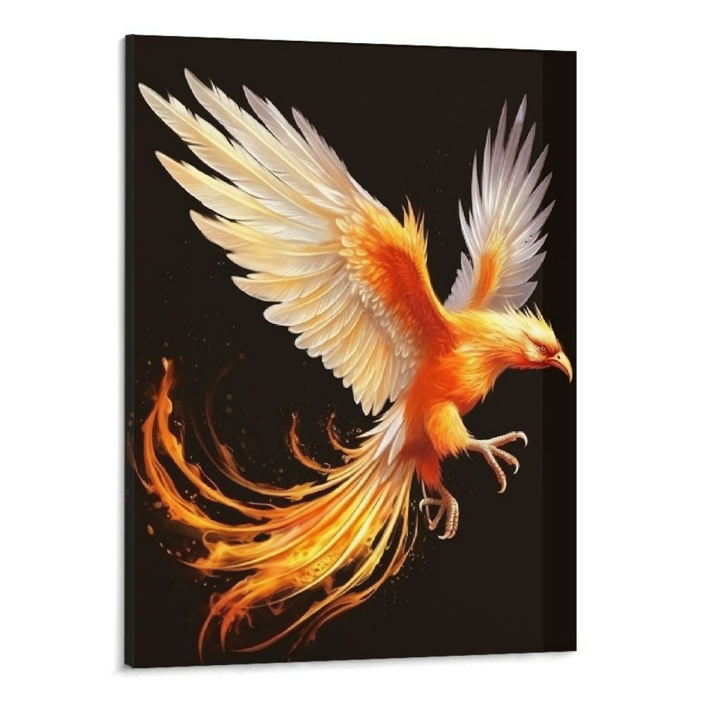 PRATYUS Fire Phoenix Poster Phoenix Bird Canvas Wall Art Classic ...