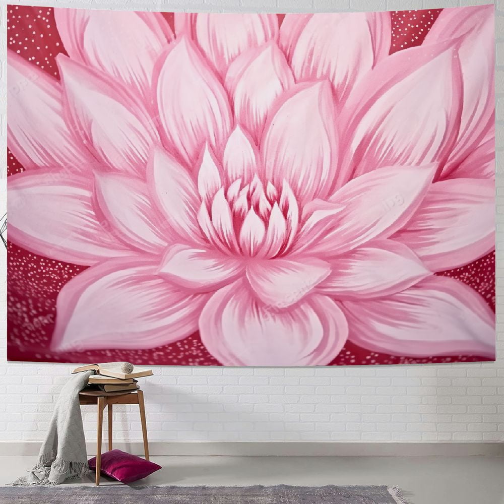 PRATYUS Floral Tapestry, Lotus Flower Meditation Yoga Plant Petal Print ...