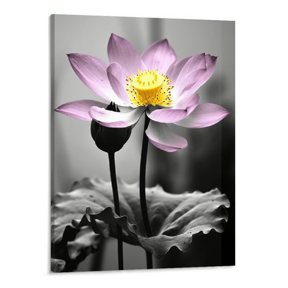 PRATYUS Flower Wall Art - Lotus Flower Decor Black and White Zen Wall ... PRATYUS Flower Wall Art - Lotus Flower Decor Black and White Zen Wall ...