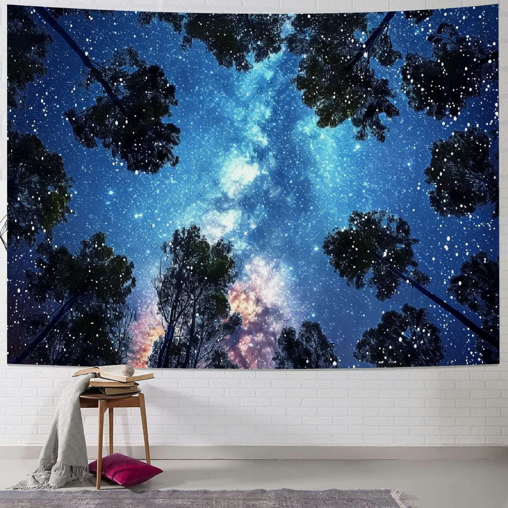 PRATYUS Forest Starry Tapestry Wall Hanging 3D Printing Forest Tapestry ...
