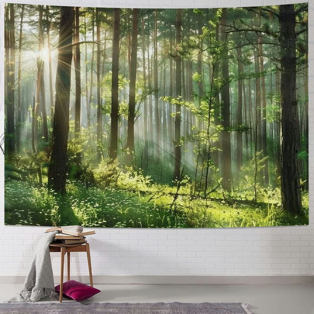 PRATYUS Forest Tree Tapestry Nature Landscape Tapestry Sunshine Through ...