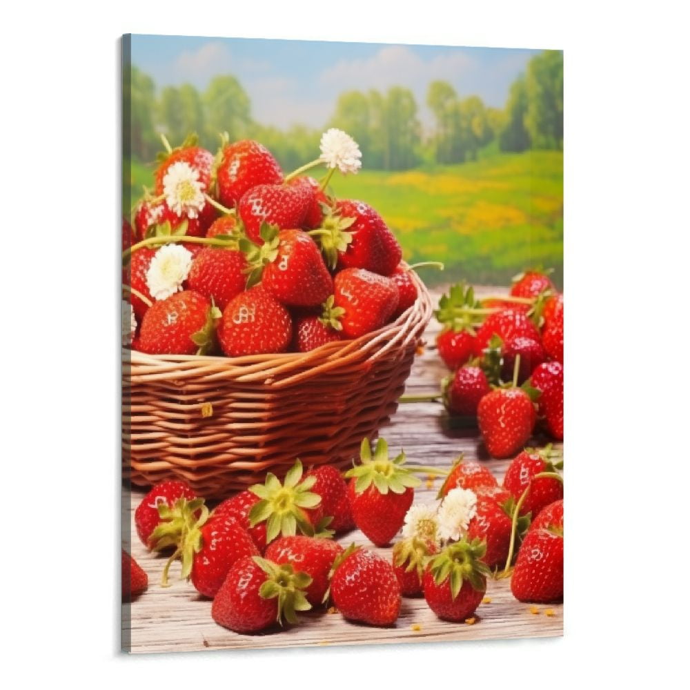 PRATYUS Fruit Canvas Wall Art Strawberry Pictures Poster Print - For ... PRATYUS Fruit Canvas Wall Art Strawberry Pictures Poster Print - For ...