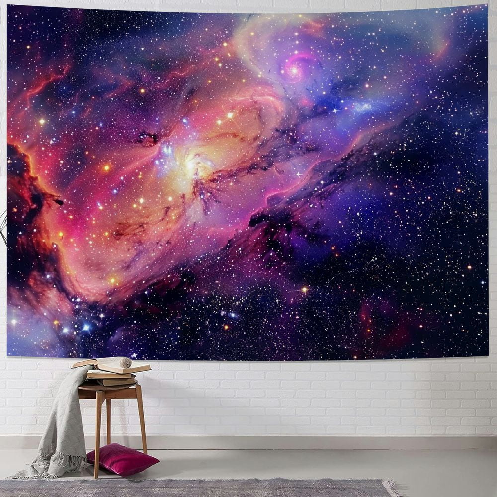 PRATYUS Galaxy Tapestry Wall Hanging Purple Outer Space Tapestry Cool ...