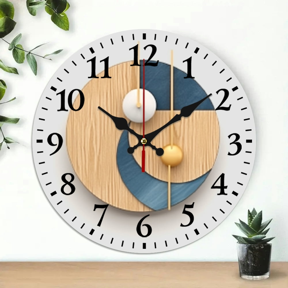 PRATYUS Golden Ratio Illustration Round Wooden Wall Clock, Frameless ...