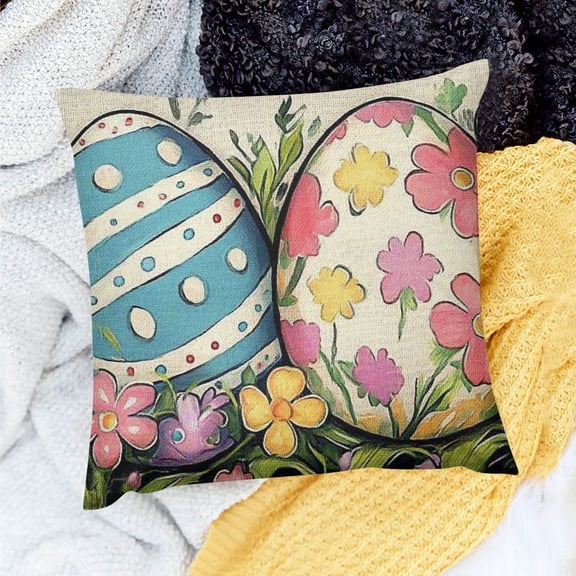 PRATYUS Happy Easter Bunny Gnome Decorative Throw Pillow Covers, Rabbit ...