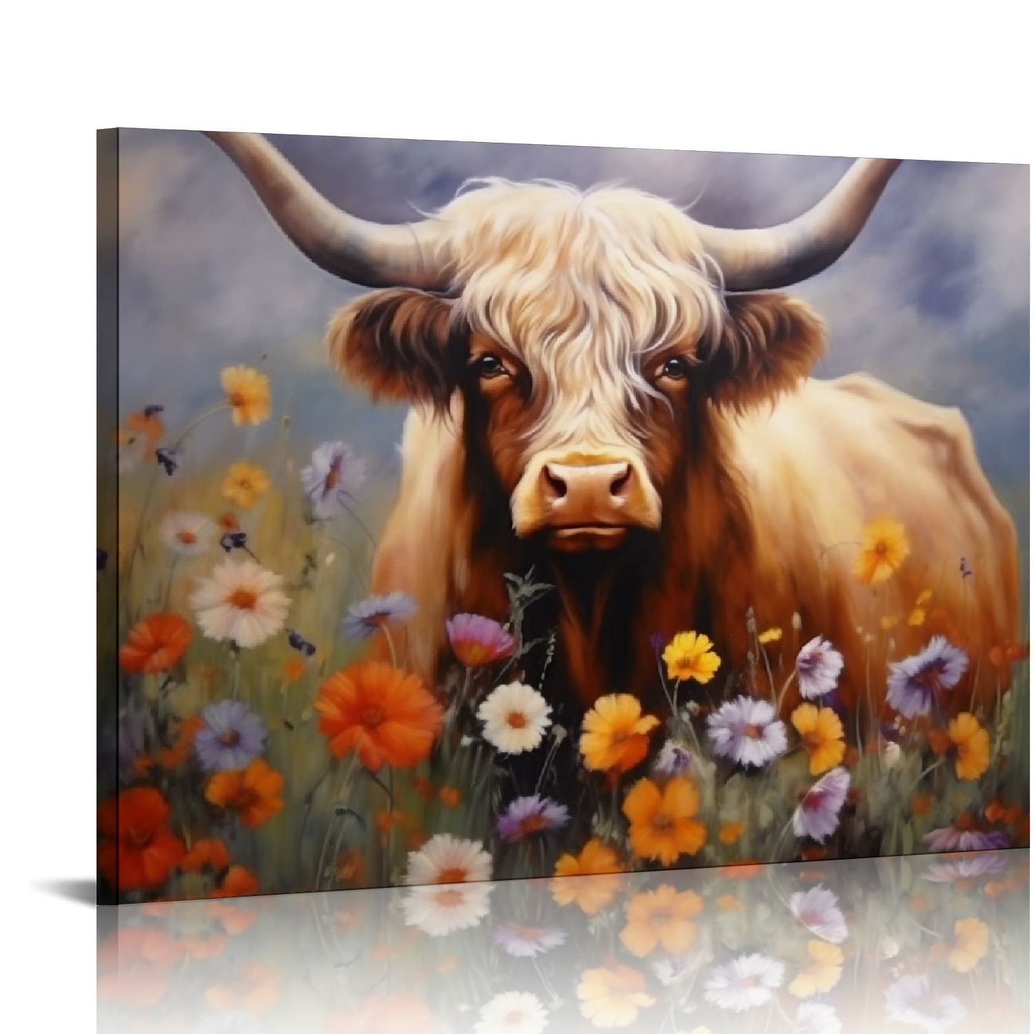 PRATYUS Highland Cow Wall Art Cow Pictures Wall Decor Farmhouse Theme ...