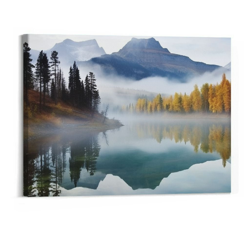 PRATYUS Lake Canvas Wall Art National Park Forest Mountains Painting ... PRATYUS Lake Canvas Wall Art National Park Forest Mountains Painting ...