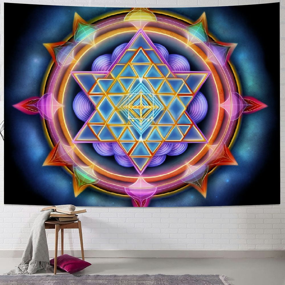 PRATYUS Mandala Hippie Tapestry Psychedelic Lotus Tapestry Sri Yantra ...