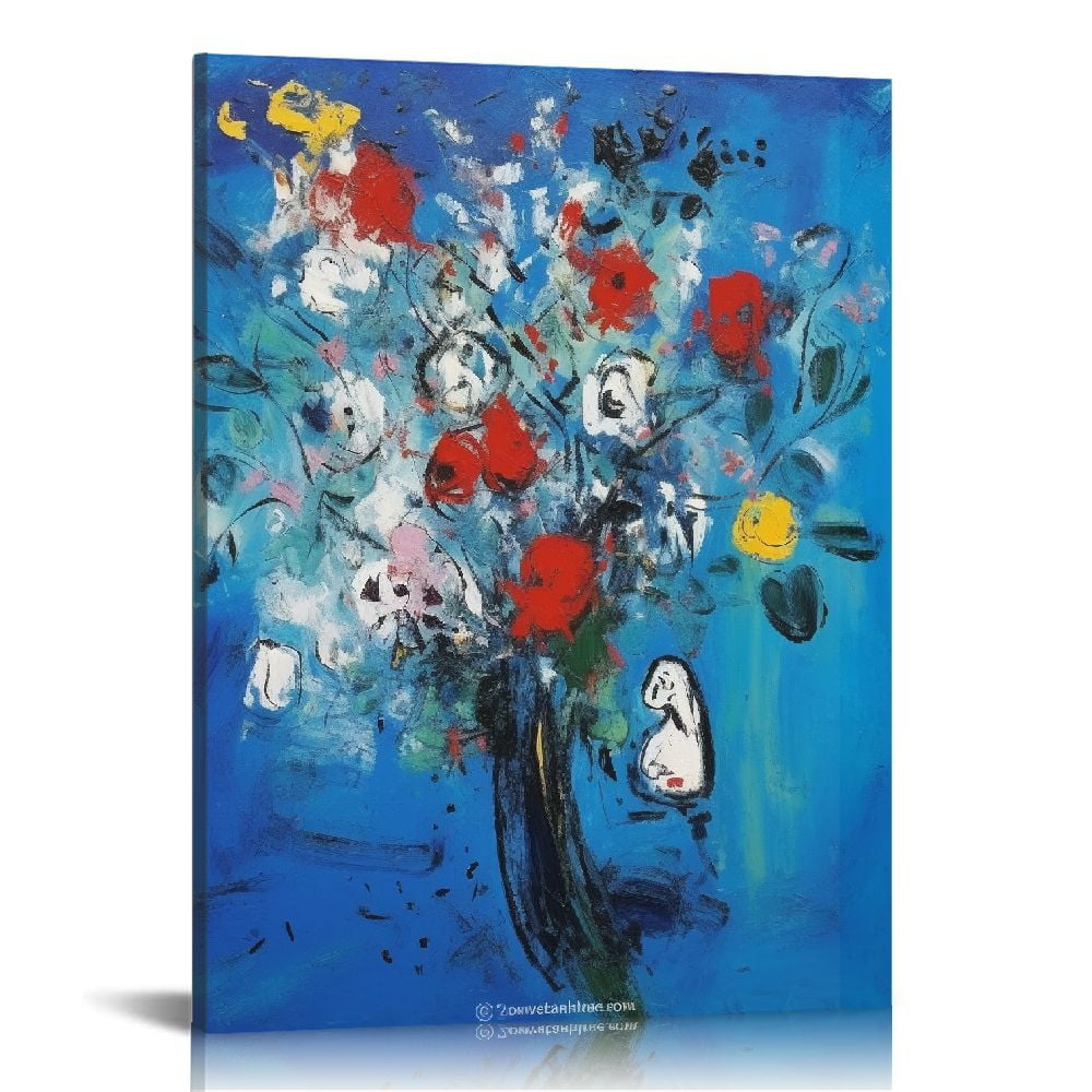 PRATYUS Marc Chagall Wall Art - Le Bouquet Au Dessus De Vence Poster ...