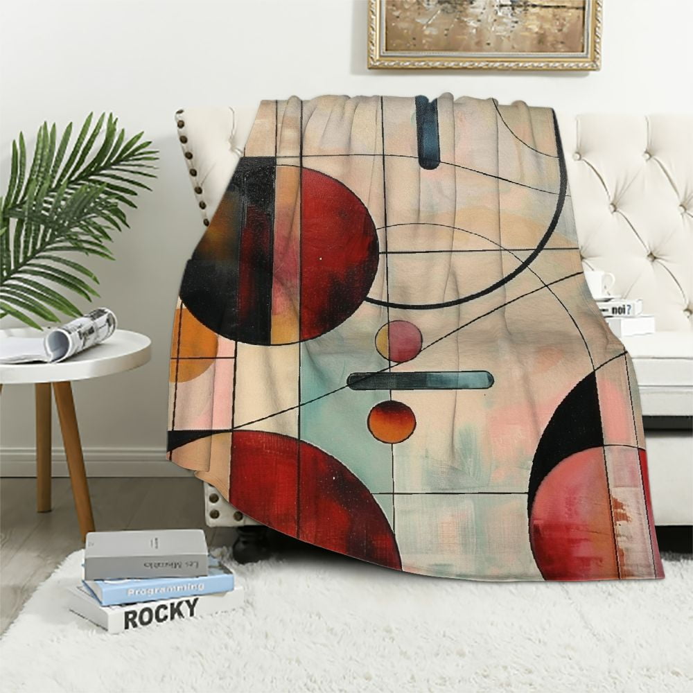 PRATYUS Mid Century Mod Abstract Geometric Shapes Pastels Blanket ... PRATYUS Mid Century Mod Abstract Geometric Shapes Pastels Blanket ...