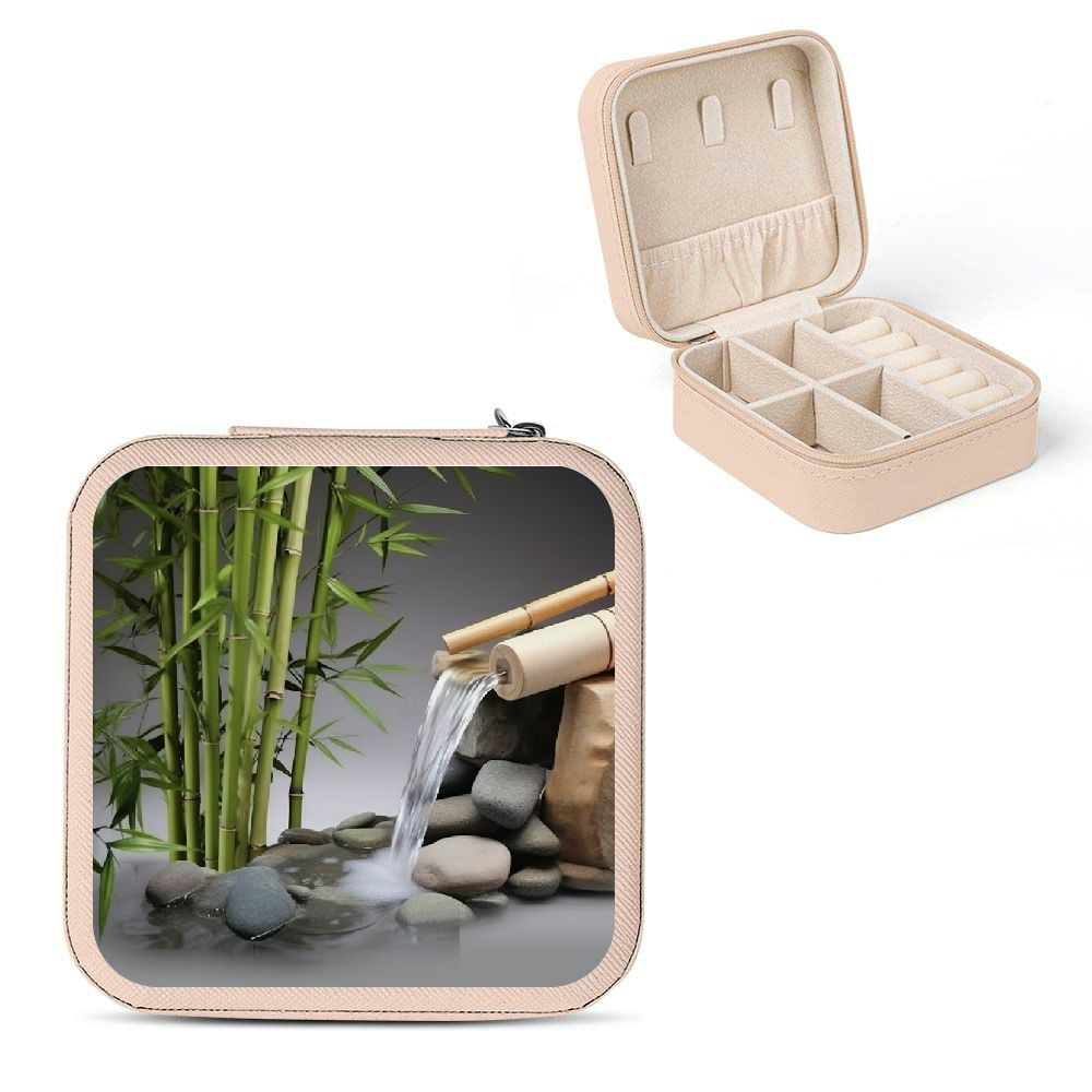 PRATYUS Mini Jewelry Organizer Bamboo Plant Waterfall Theme Storage Box ...