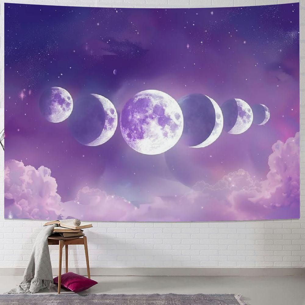 PRATYUS Moon Phase Tapestry Wall Hanging, Moon Phase and Stars with ...