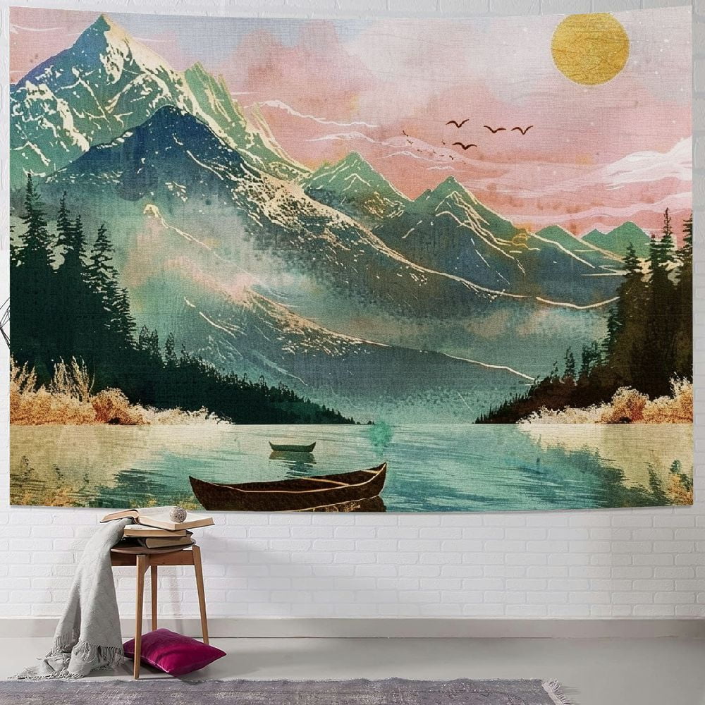 PRATYUS Mountain Tapestry Nature Forest Tree Tapestries for Bedroom ...