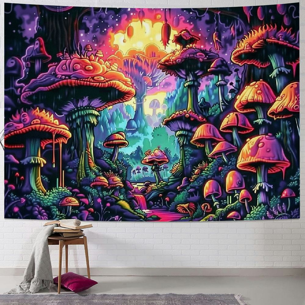 PRATYUS Mushroom Tapestry Colorful Wall Tapestry for Bedroom Aesthetic ...