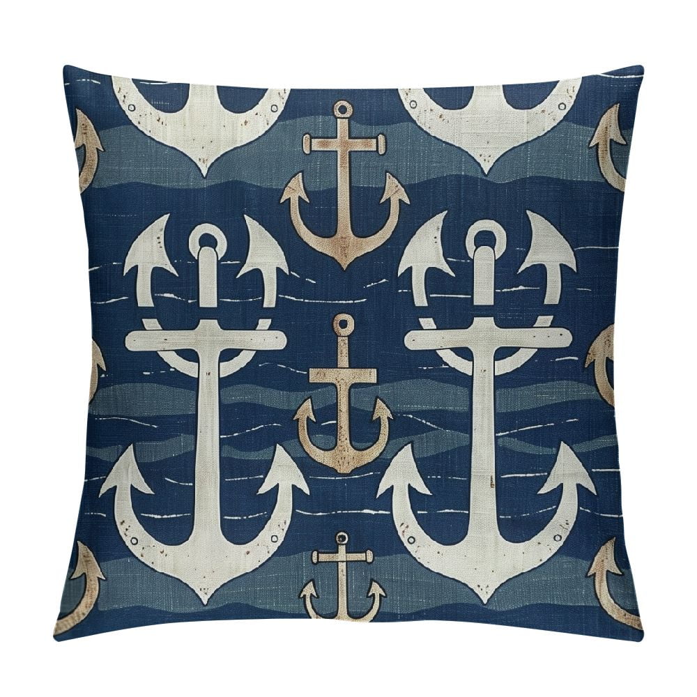 PRATYUS Navy Blue Nautical Ocean Starfish Coral Seahorse Anchor Throw ... PRATYUS Navy Blue Nautical Ocean Starfish Coral Seahorse Anchor Throw ...