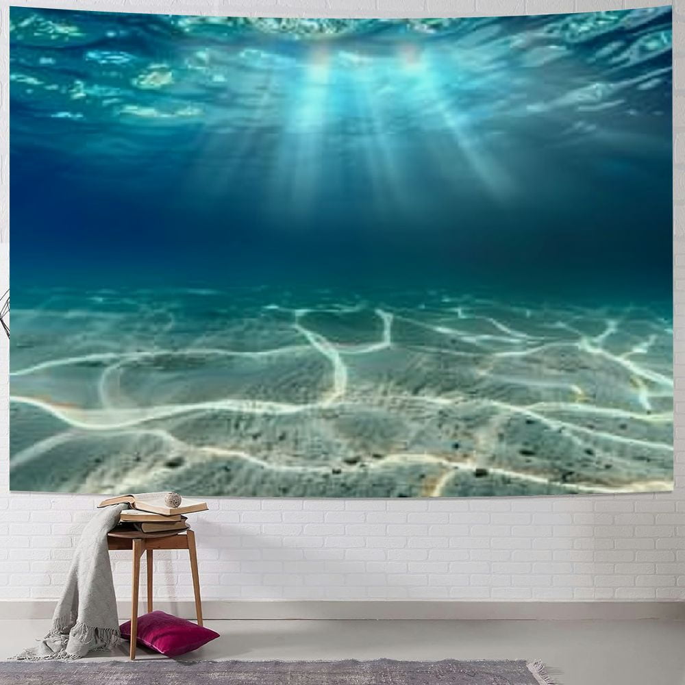 PRATYUS Ocean Wall Hanging Tapestry,Bright Gravelly Bottom and Wavy ...