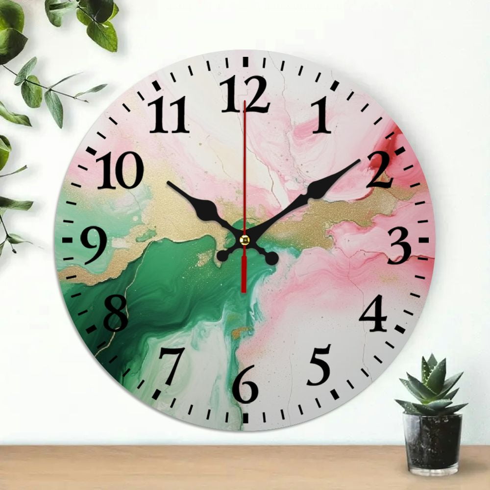 PRATYUS Organic Painting Abstract Wall Clock for Living Room - Silent ...