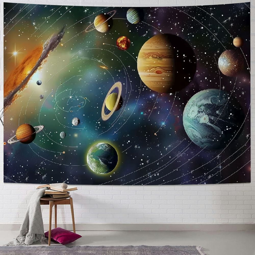 PRATYUS Outer Space Planet Tapestry, Universe Galaxy Solar System Earth ...