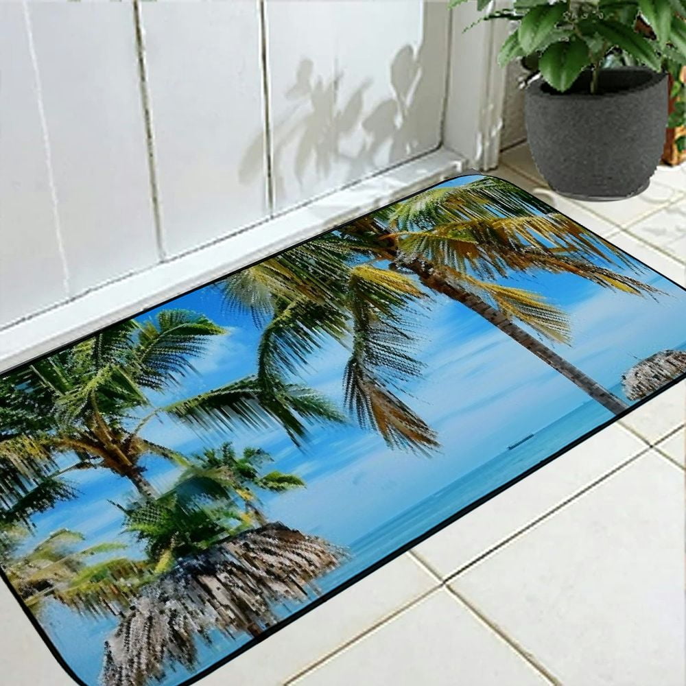 PRATYUS Palm Trees Door Mats Non-Slip Entrance Mat for Home Outside ...