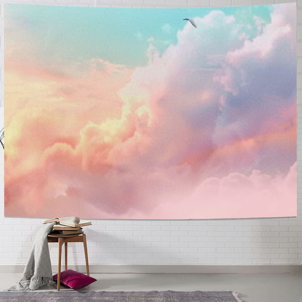 PRATYUS Pink and Blue Tapestry for Teen Girls Bedroom , Light Pink ...