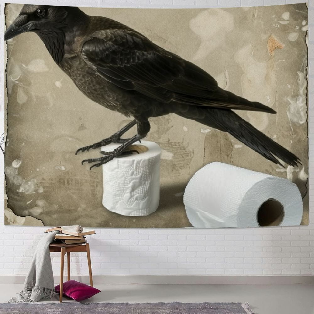 PRATYUS Raven Decor, Gothic Bathroom Decor | Vintage Powder Room Crow ...