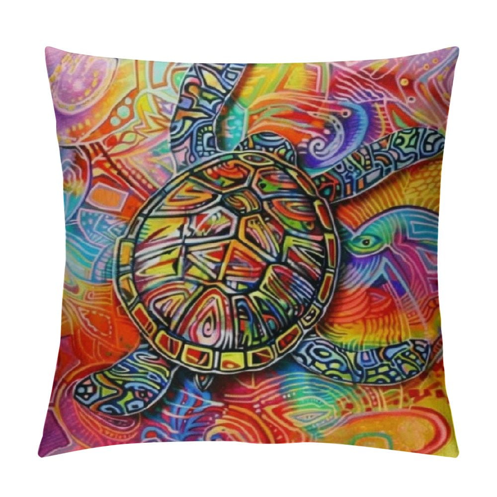 PRATYUS Sea Turtle Pillow Cover Kids Ombre Gradient Throw Pillow Cover ...