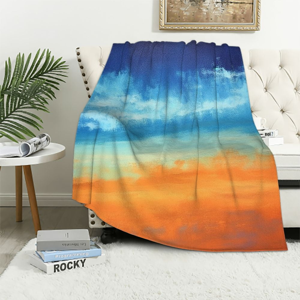 PRATYUS Sky Clouds Abstract Brush Strokes Cozy Throw Blanket for ...