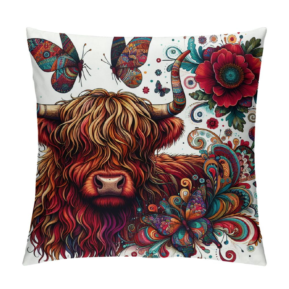 PRATYUS Spring Pillow Covers - Butterfly Farmhouse Outdoor Decorative ...