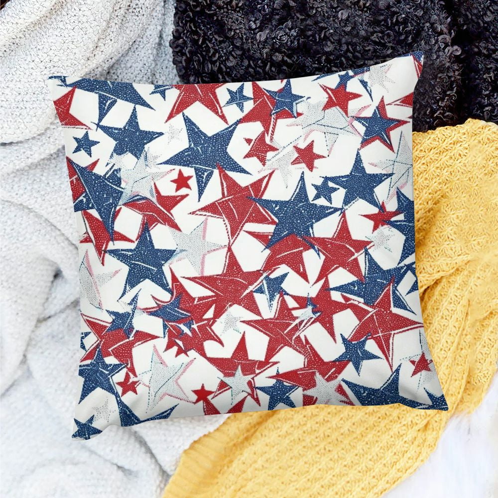 PRATYUS Stars Pattern Holiday Pillow Case for Home Sofa Couch 20x20in ...