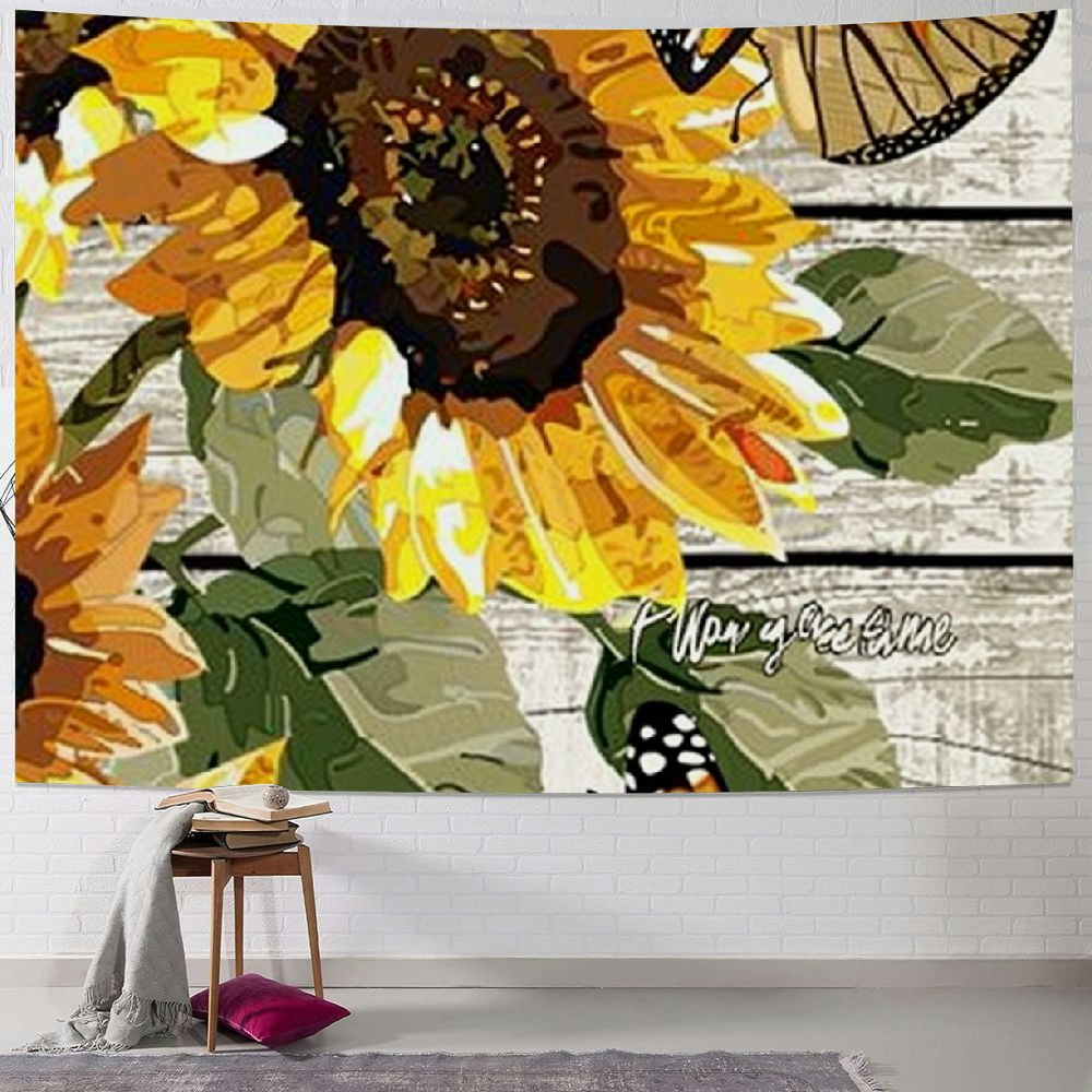 PRATYUS Sunflower Butterfly Tapestry Wall Hanging, You Are My Sunshine ...