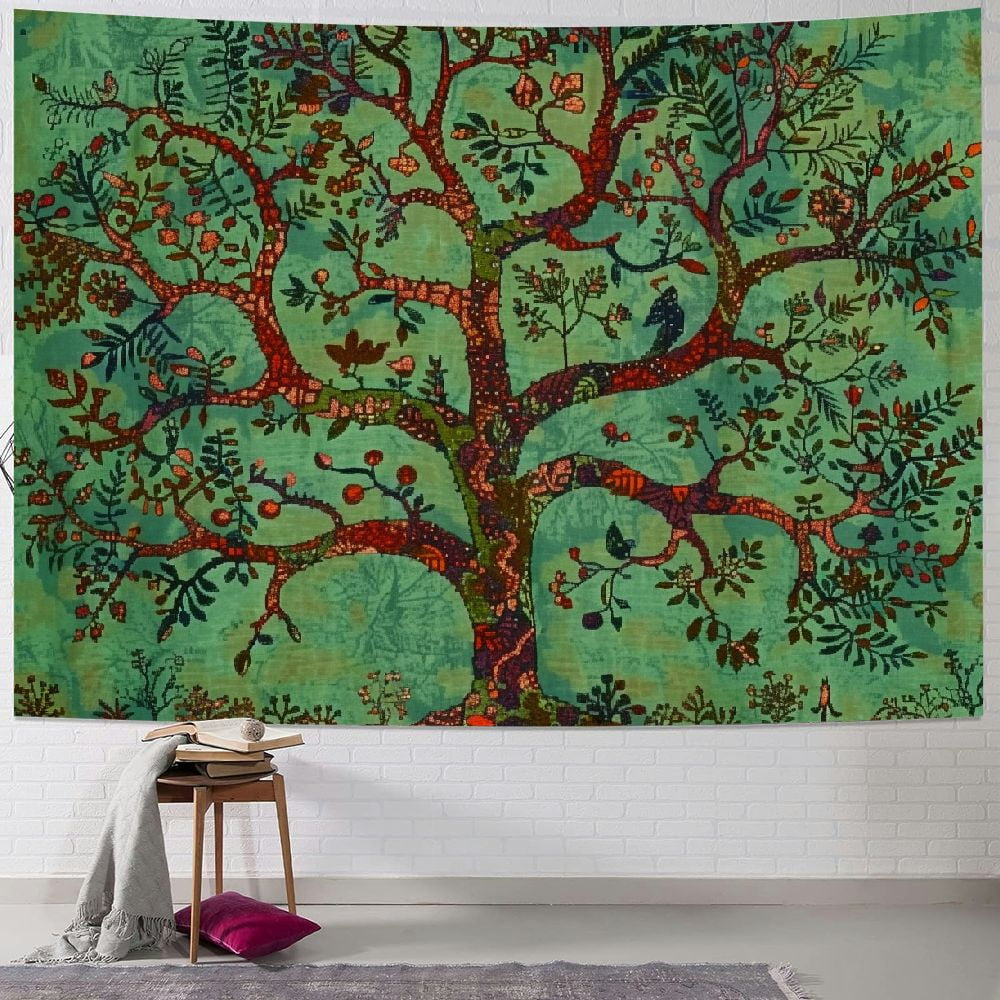 PRATYUS Tapestry Green Tree of Life Wall Hanging Psychedelic Tapestries ...