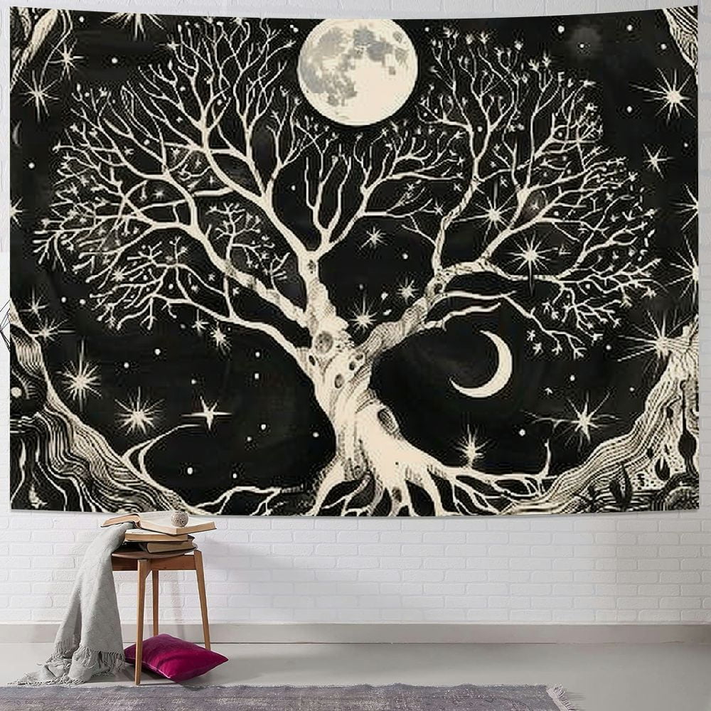 PRATYUS Tree of Life Tapestry Wall Hanging Sun Moon Stars Tapestries ...