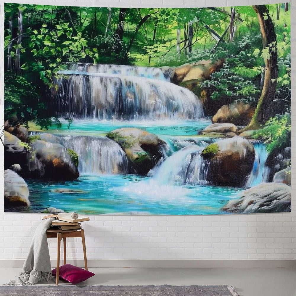 PRATYUS Tree Tapestry Waterfall Tapestry Forest Tapestry Wall Hanging ...