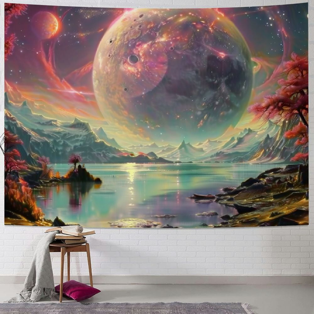 PRATYUS Trippy Planet Tapestry Galaxy Space Tapestry Fantasy Forest ...