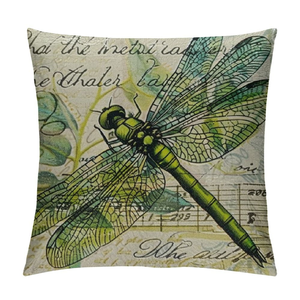 PRATYUS Vintage French Dragonfly Country Style Throw Pillow Case ...