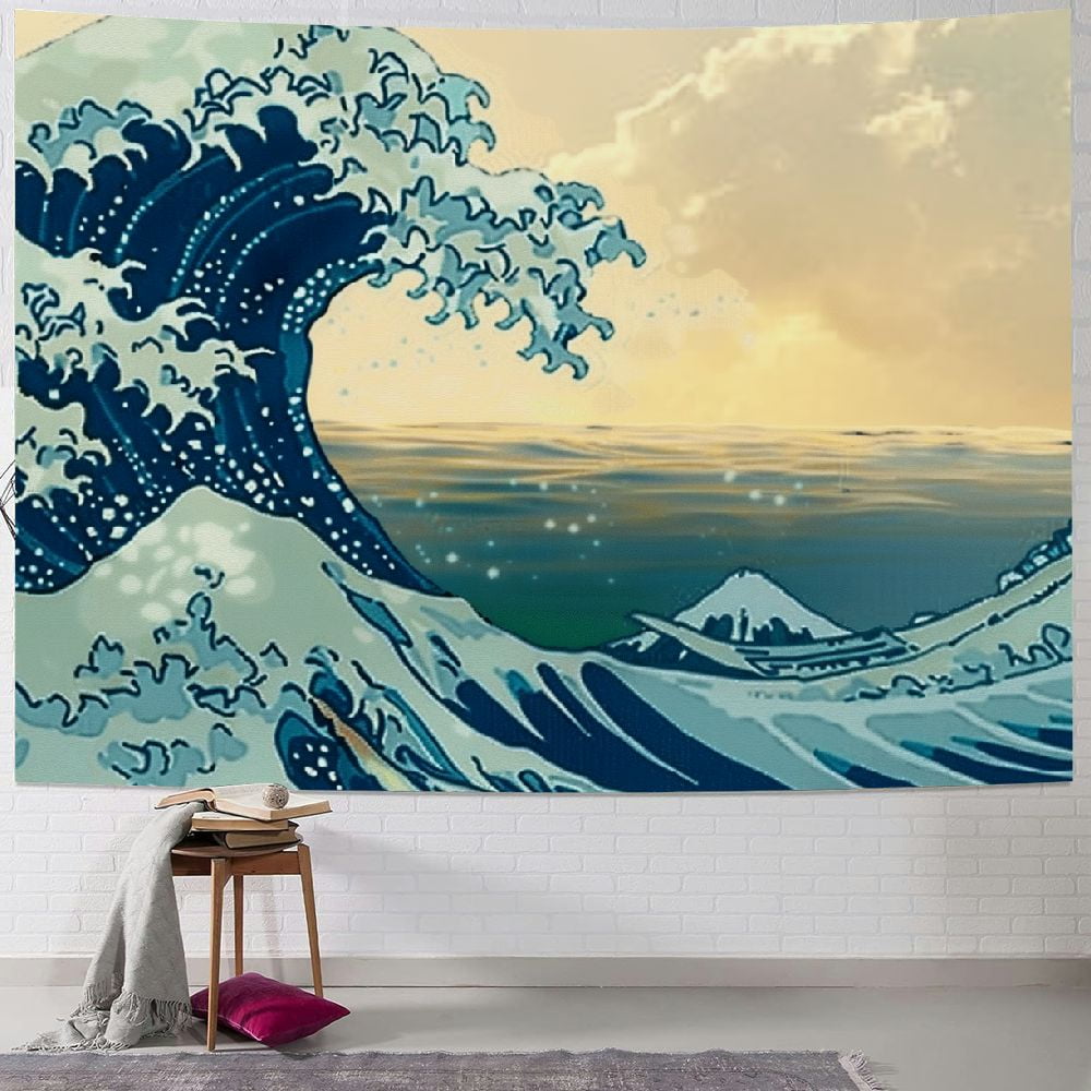 PRATYUS Wave Ocean Tapestry Great Wave Mount Fuji Hanging Tapestry for ...