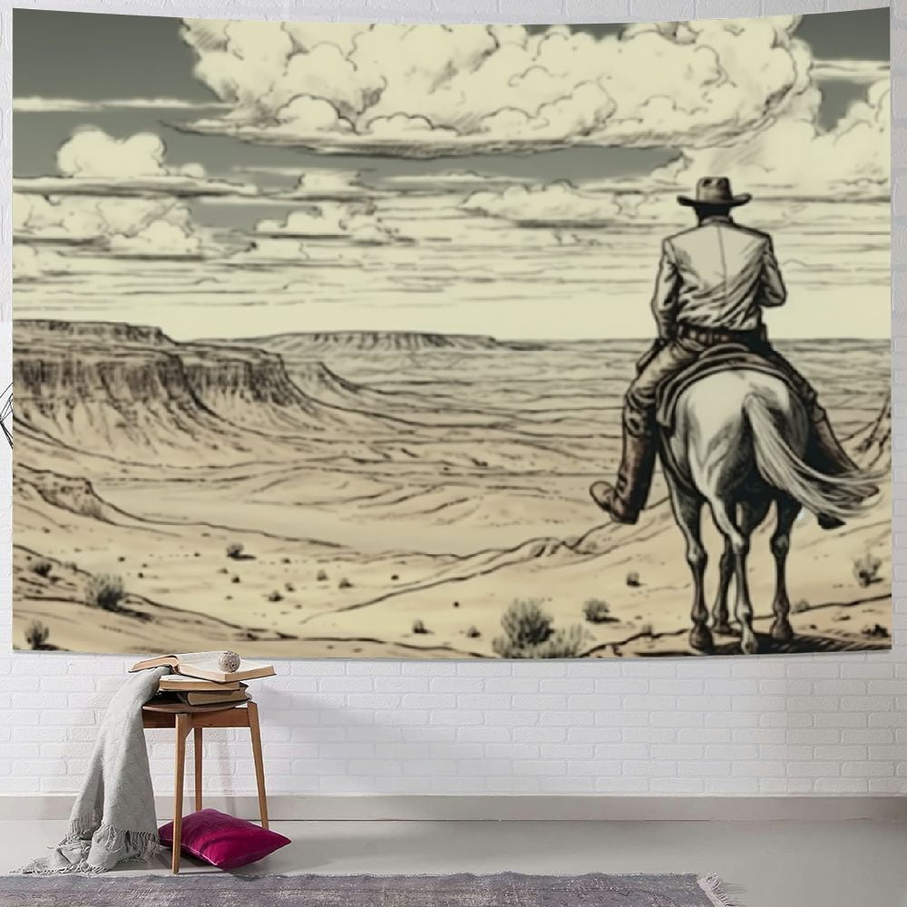 PRATYUS Western Wild West Landscape Illustration Mountains Cowboys ...
